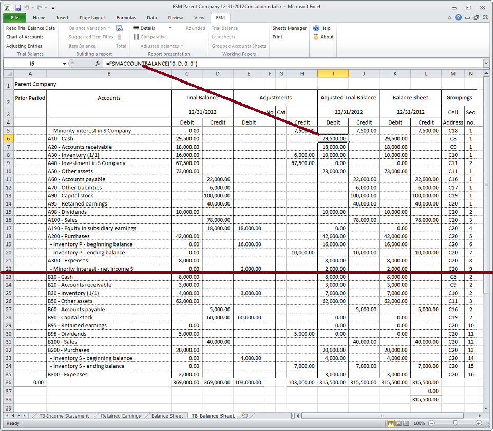 Excel FSM Tutorial Trial Balances Side By Side Financial Statement Masters